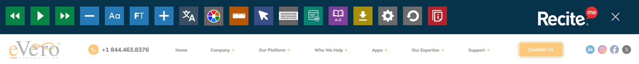 Recite Me Accessibility Features - eVero Corporation